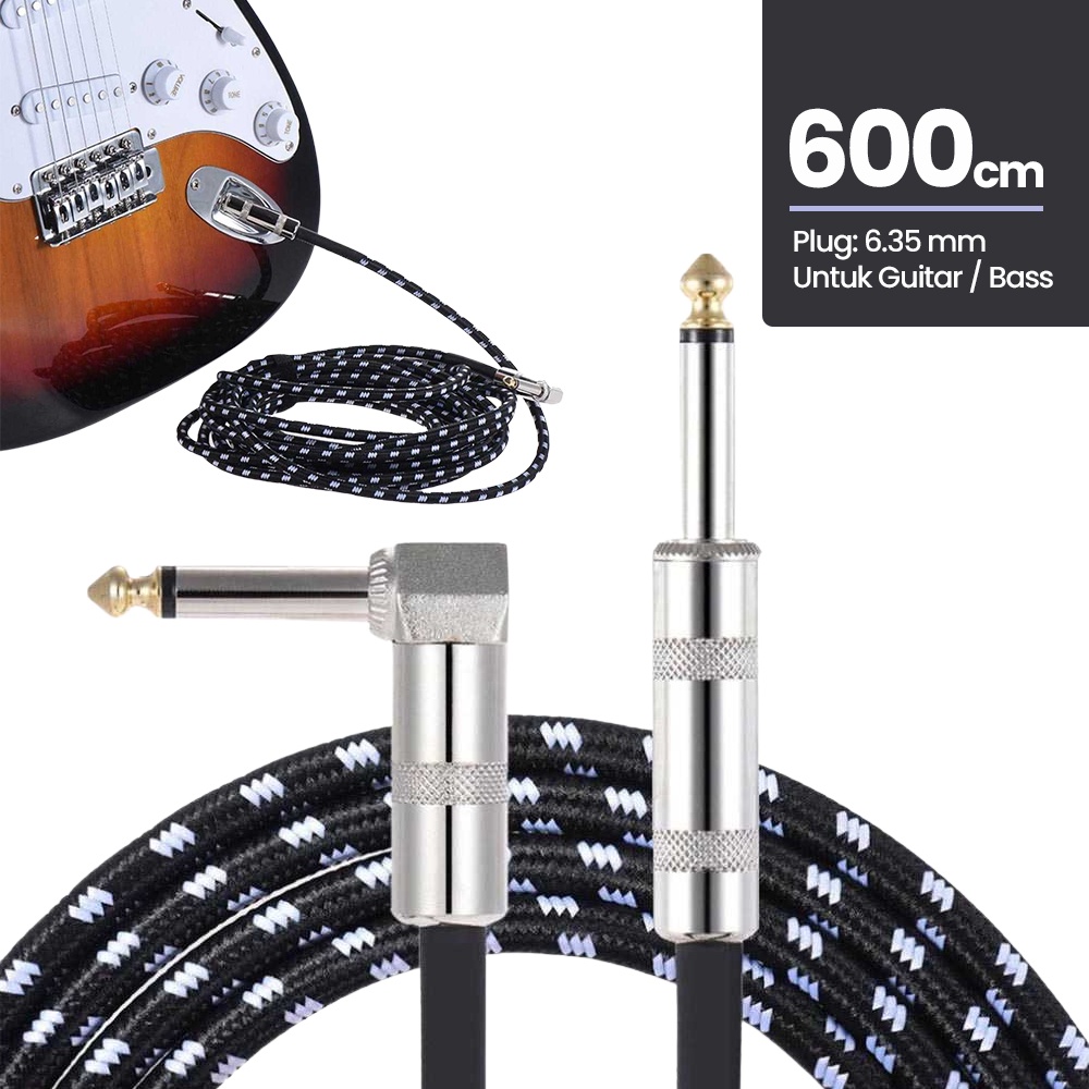 Jual Kabel Gitar Bass Elektrik Braided Panjang 3M Dan 6M - Kabel Jack 6 ...