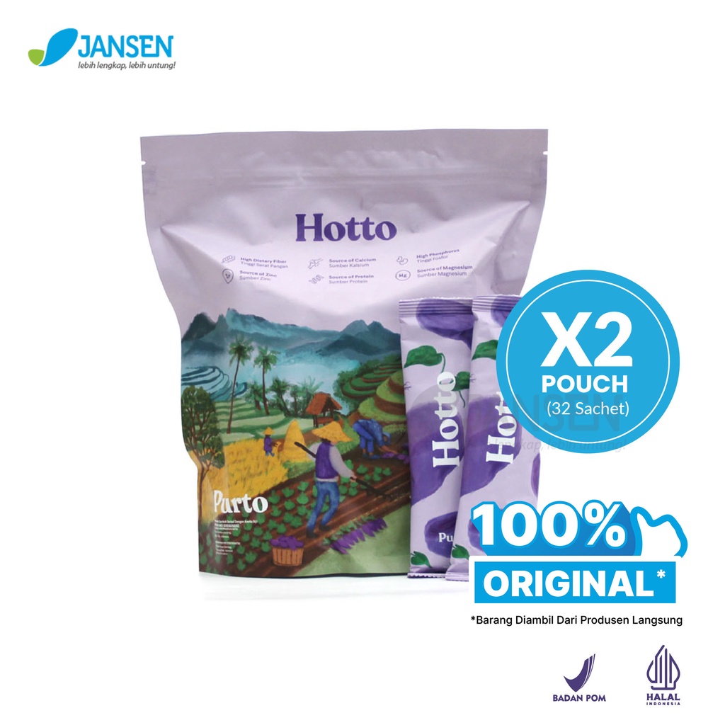 Jual Hotto Purto Multigrain (2 Pouch x 16 Sachet ) - Antioksidan Ubi ...