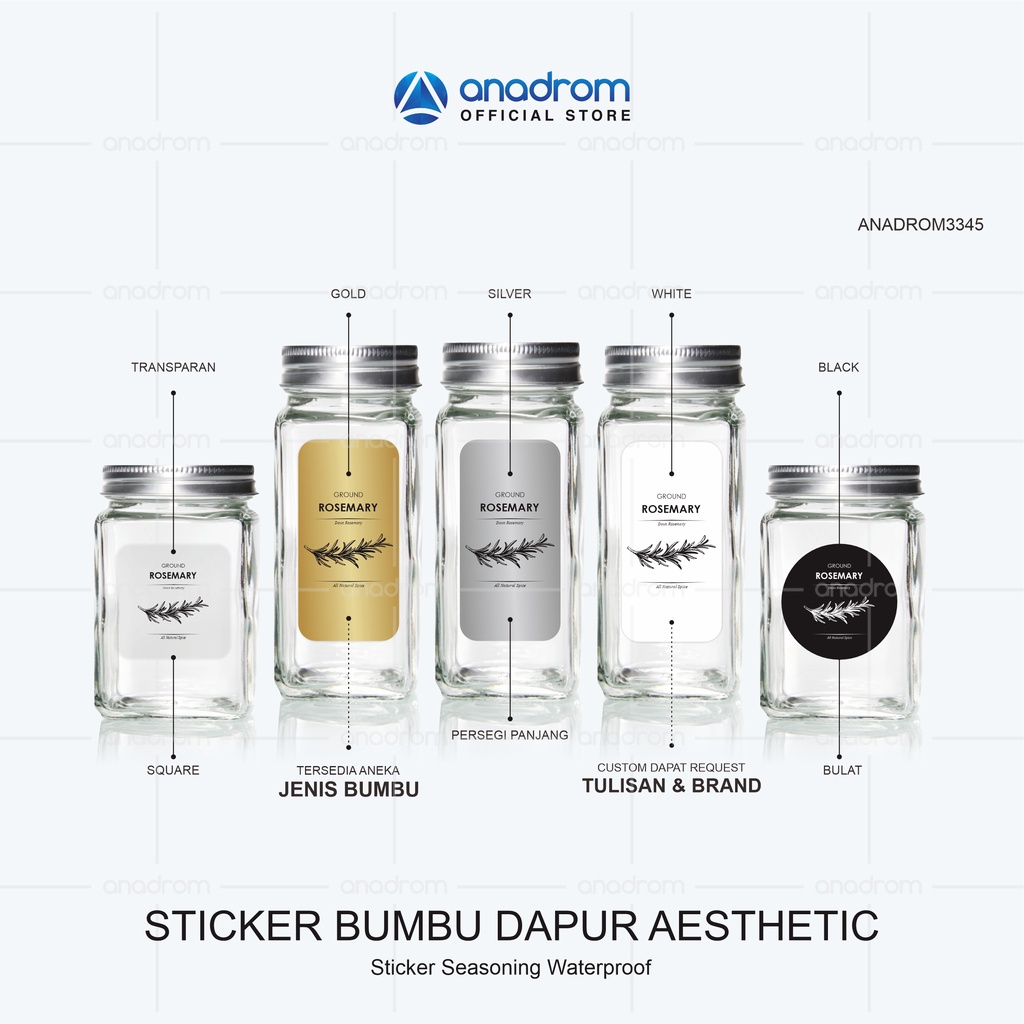 Jual Stiker Label Bumbu Dapur Aesthetic | 30 Pcs Sticker Seasoning ...