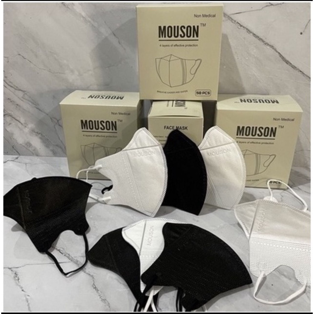 Jual masker duckbil mouson garis 4ply original | Shopee Indonesia