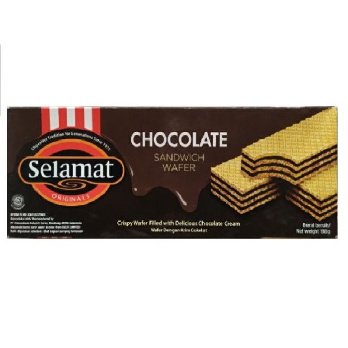 Jual Selamat Wafer Biscuit Sandwich Double Golden Chocolate Coklat ...