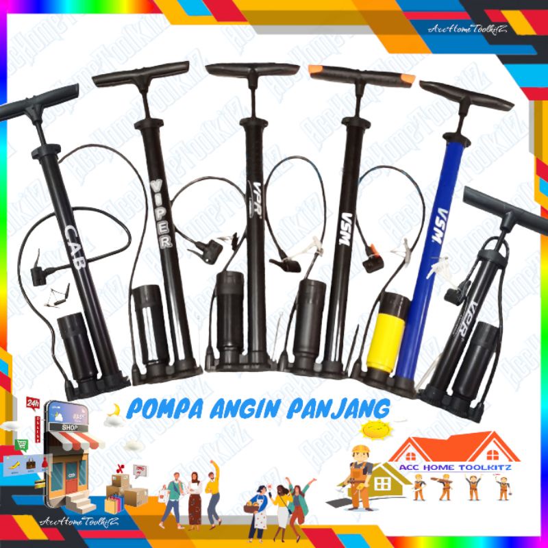 Jual Pompa Angin Sepeda Motor Mobil Tabung Meter Black ASLI ORIGINAL ...