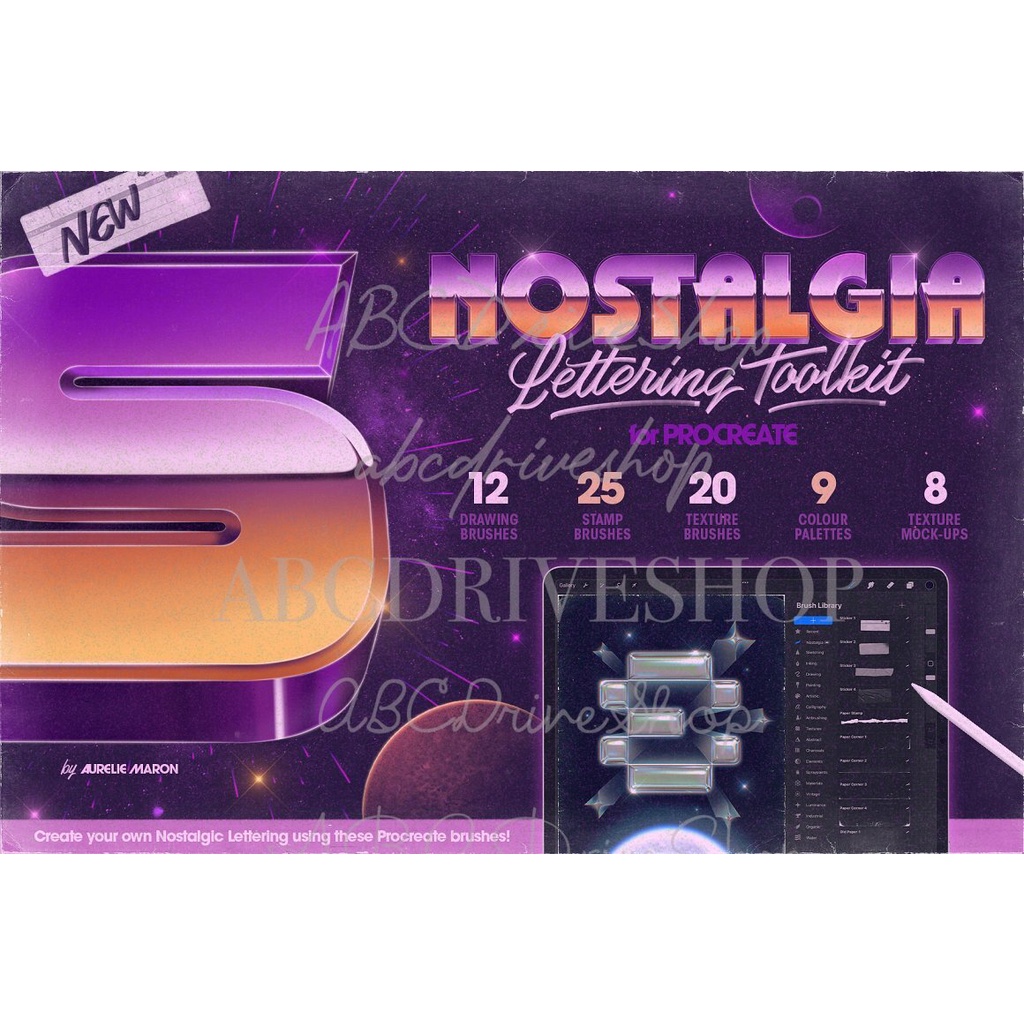 Jual Procreate Brush - Nostalgia Lettering Toolkit | Shopee Indonesia