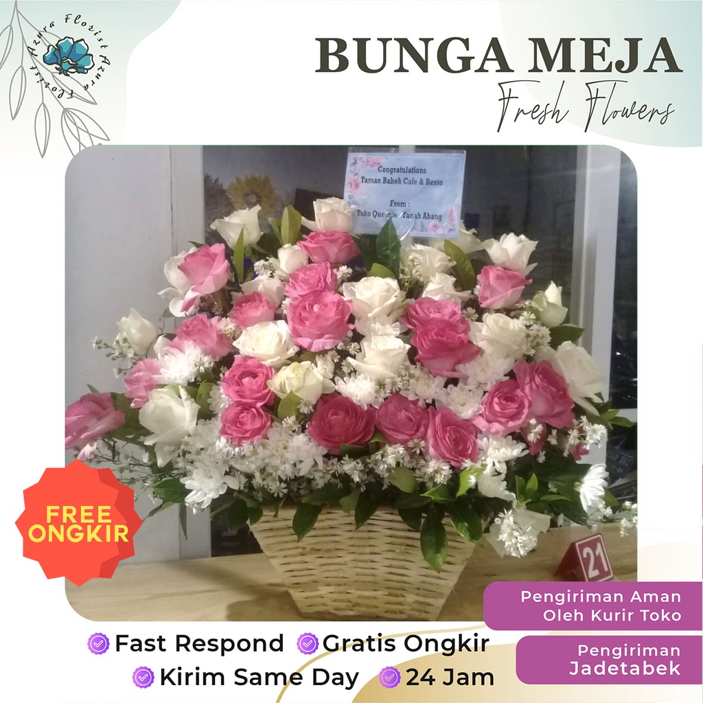 Jual Bunga Meja Keranjang Mawar Pink Putih Merah Jakarta Tangerang ...