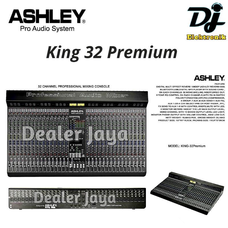 Jual Mixer Analog Ashley KING 32 PREMIUM / KING32 PREMIUM - 32 channel ...