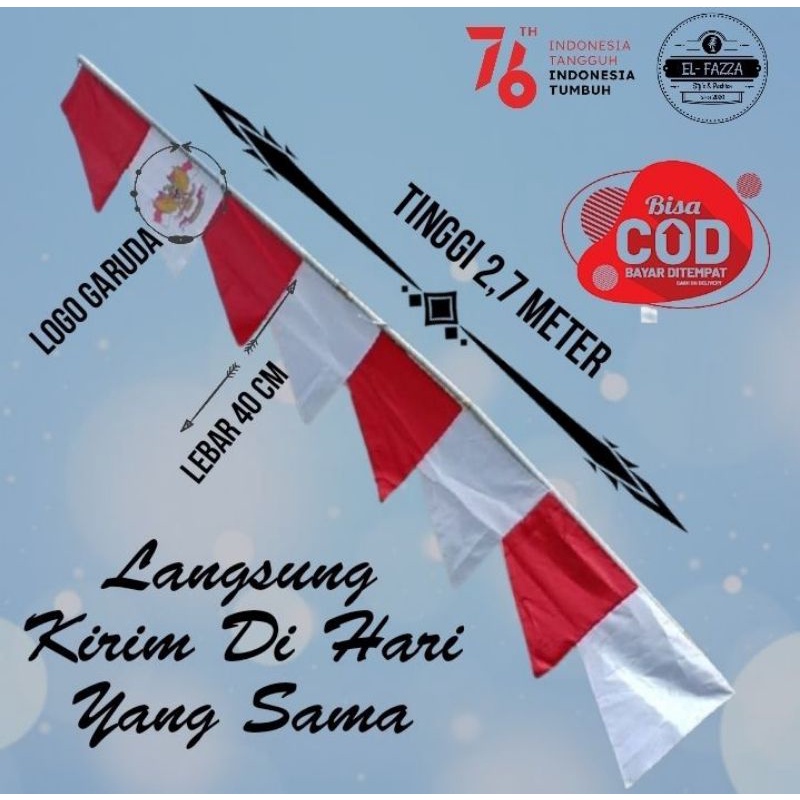 Jual Bendera Umbul Umbul Premium Bendera Gergaji Zigzag Variasi Warna Warni Bendera Merah Putih ...