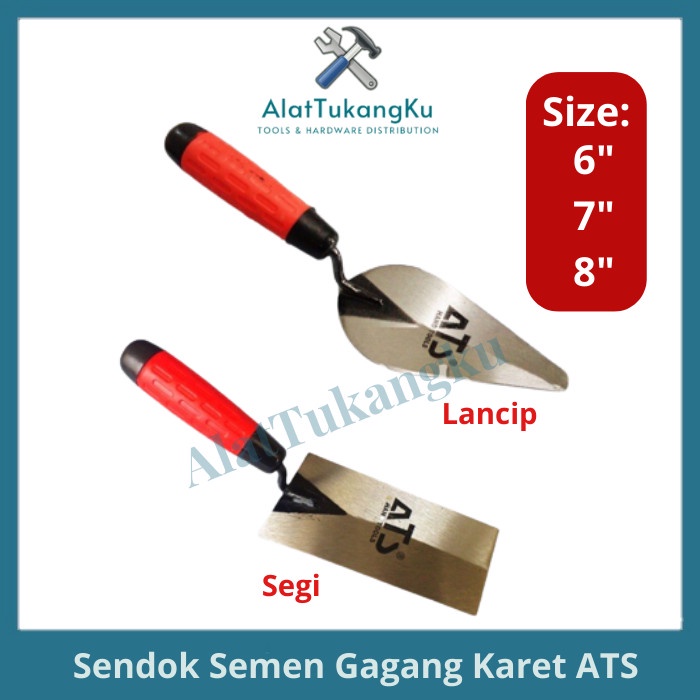 Jual ATS Sendok Semen Segi Lancip Gagang Karet Fiber 6" 7" 8" Inch ...