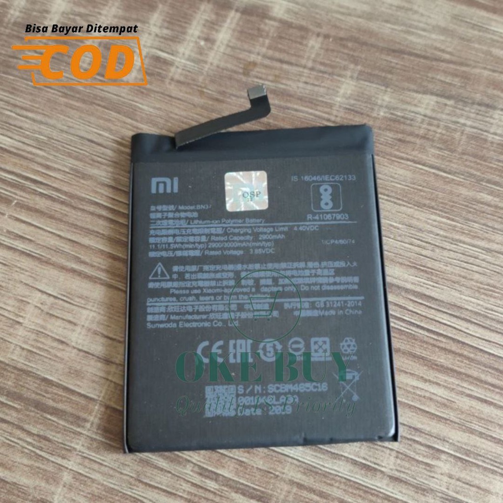 Jual XIAOMI BN37 - Baterai Batre Hp Xiaomi Redmi 6A Kode Model BN37 ...
