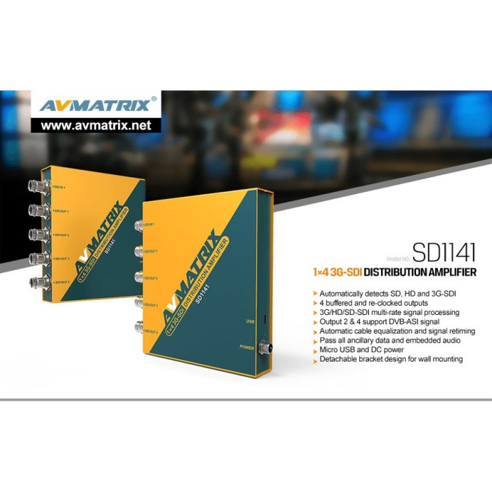 Jual AVMATRIX SDI 4 OUTPUT DISTRIBUTION WITH RE-CLOCKING FEATURE # ...