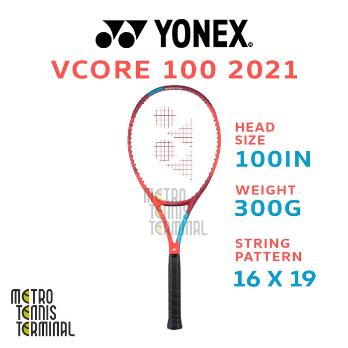 Jual [ COD ] Yonex Vcore 100 Tango Red 2021 ( Raket Tenis ) | Shopee ...