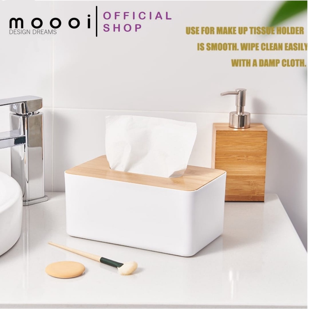 Jual MOOOI Kotak Tisu Tissue Box Elegan dengan Tutup Kayu Multifungsi ...