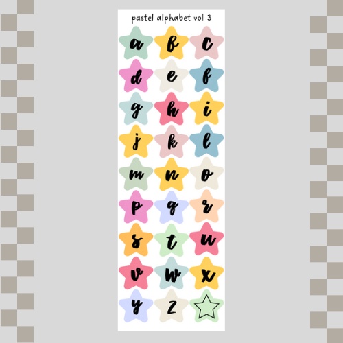 Jual Pastel Alphabet Stiker / stiker alphabet / stiker abjad / stiker ...