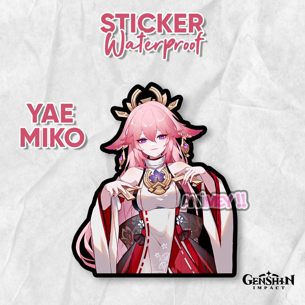 Jual Stiker Yae Miko Genshin Impact/ Sticker Anime Waterproof | Shopee ...