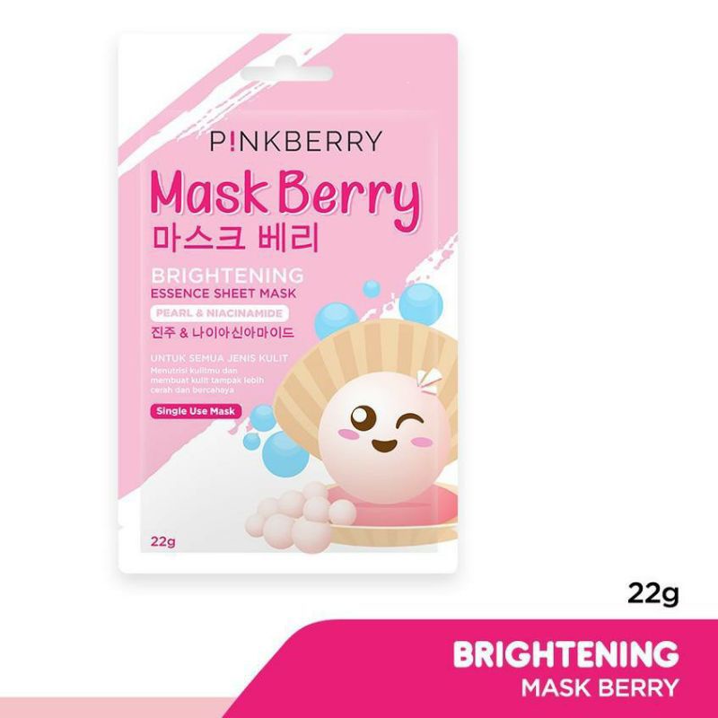 Jual PINKBERRY Mask Berry Brightening Essence Mask 22g Masker Wajah ...