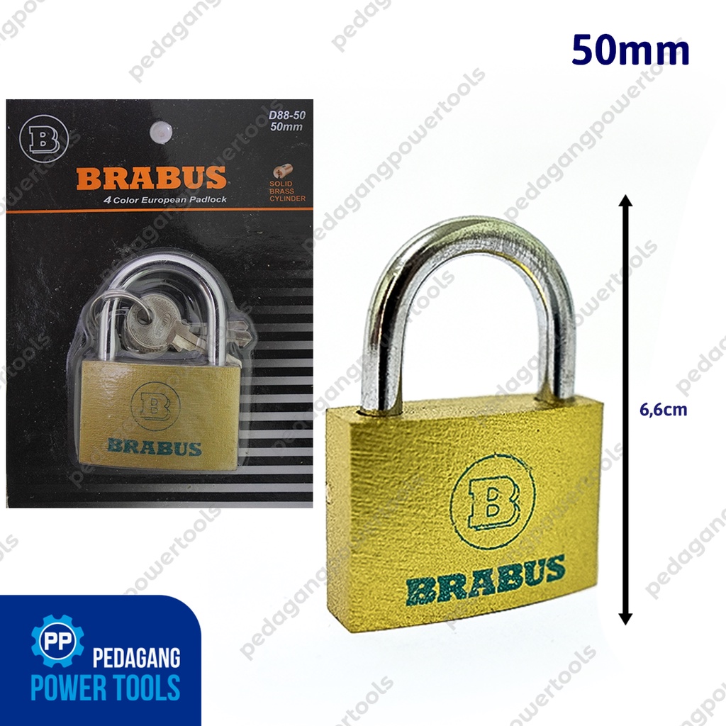 Jual BRABUS GEMBOK KUNING 50 MM LEHER PENDEK KUNCI PAGAR RUMAH BESI ...