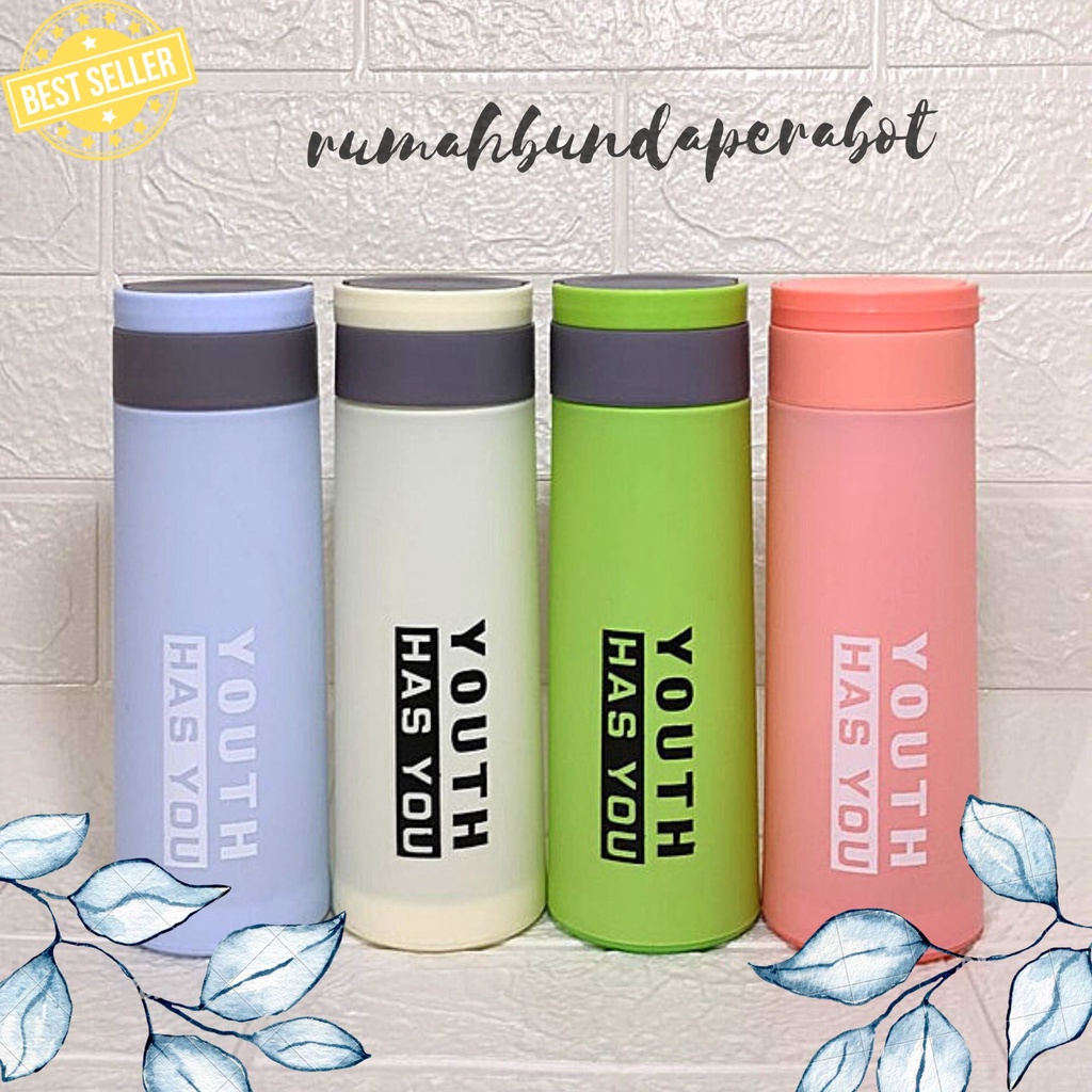 Jual Grosir termurah tumbler botol minum kaca YOUTH import 450ml kecil ...