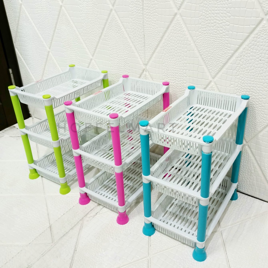Jual Rak Segi Plastik Serbaguna Susun 3 DX Flower | Shopee Indonesia