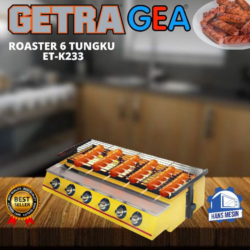 Jual GRILLER GAS GETRA ET-K233 ROASTER 6 TUNGKU ALAT PEMANGGANG BBQ SOSIS | Shopee Indonesia