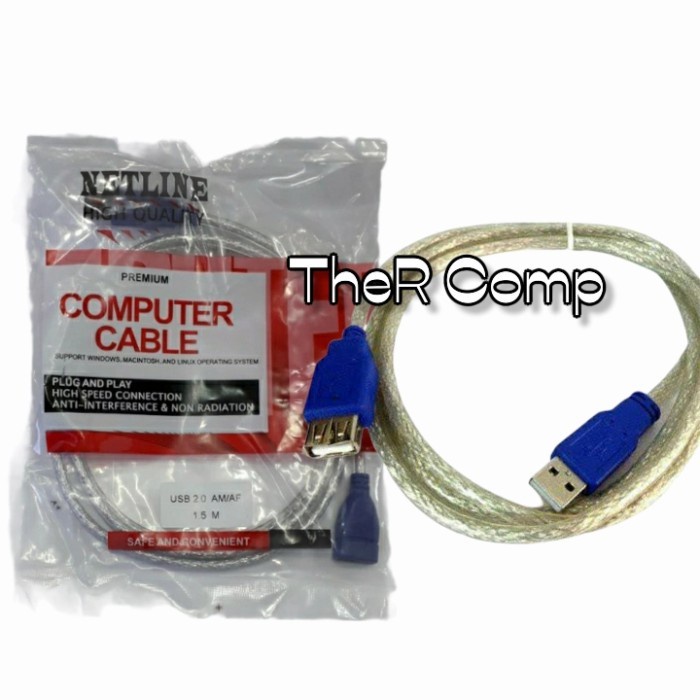 Jual Kabel Usb Extension 1,5 Meter Standart AM/AF Netline | Shopee ...
