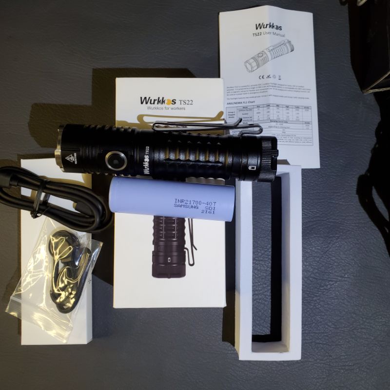 Jual Original Wurkkos TS22 XHP70B 4500 lumens dengan baterai 40T senter ...
