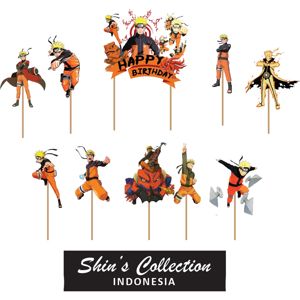 Jual Cake topper Naruto Shipudden Solo set isi 10 pcs | Shopee Indonesia