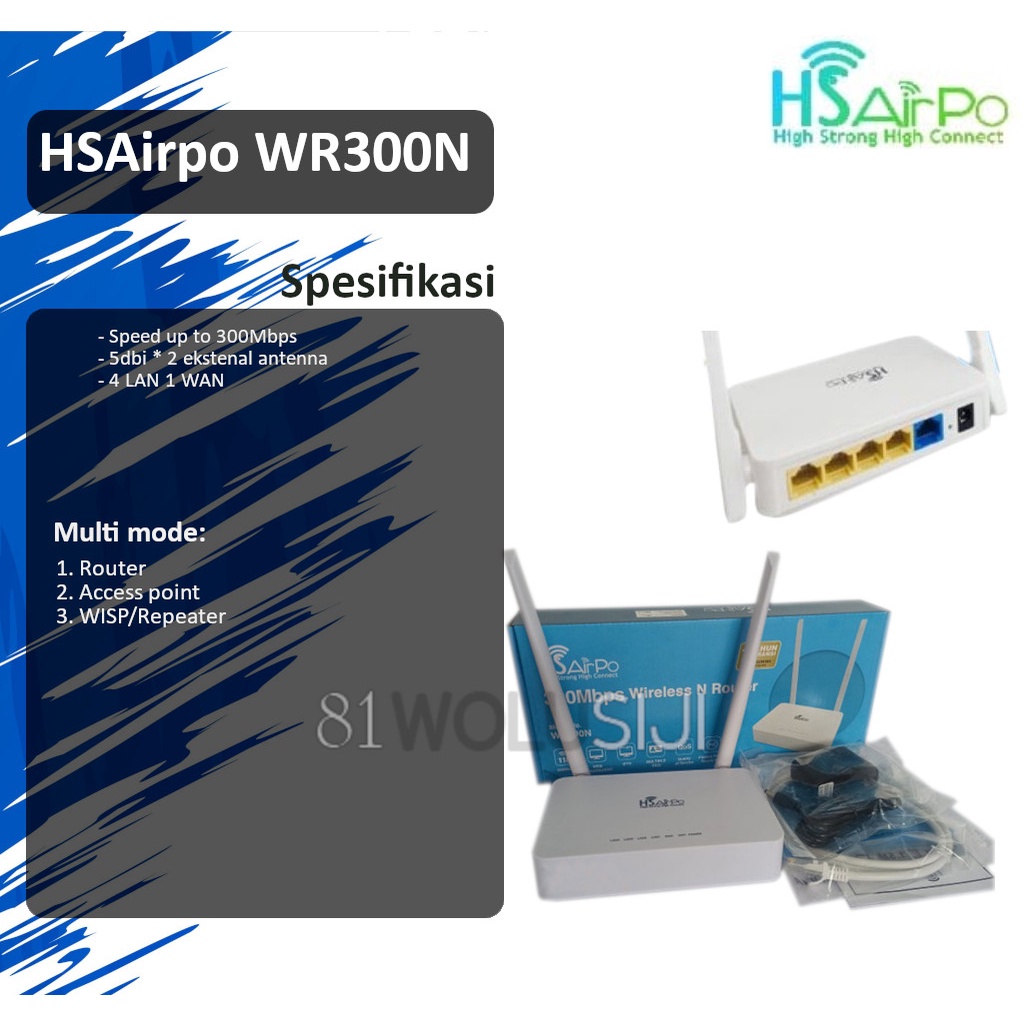 Jual HSAirpo WR300N 300Mbps Wireless N Router | Shopee Indonesia