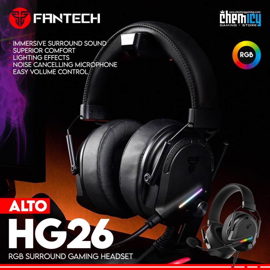 Jual Fantech HG26 Alto 7.1 Surround Sound RGB Gaming Headset | Shopee ...