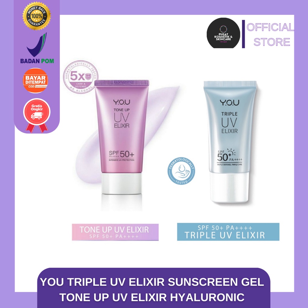 Jual YOU TRIPLE UV ELIXIR SUNSCREEN GEL TONE UP UV ELIXIR HYALURONIC ...