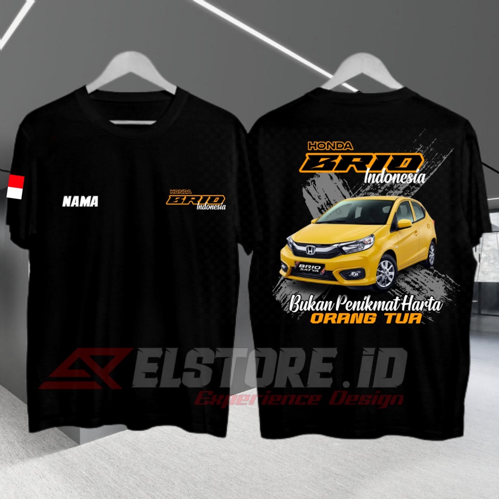 Jual PROMO Kaos Distro premium NEW HONDA BRIO Bisa Custom nama/logo sendiri. Baju pria bebas ...