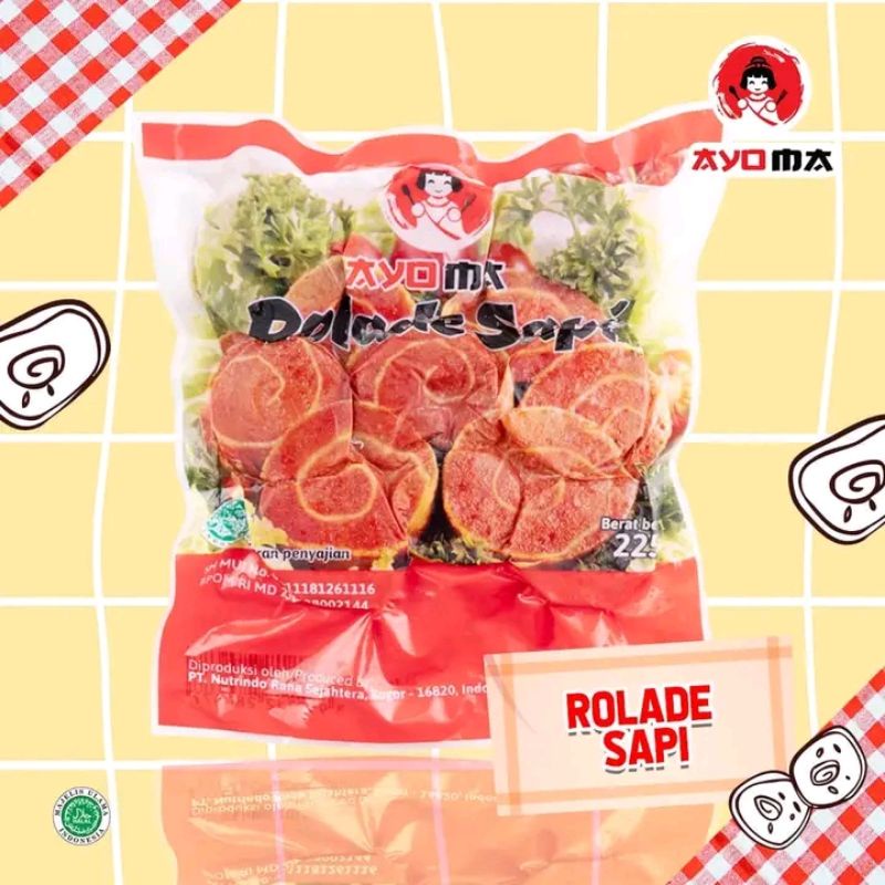 Jual Ayoma Rollade Rolade Ayam Rolade Sapi 450gr isi 8 | Shopee Indonesia