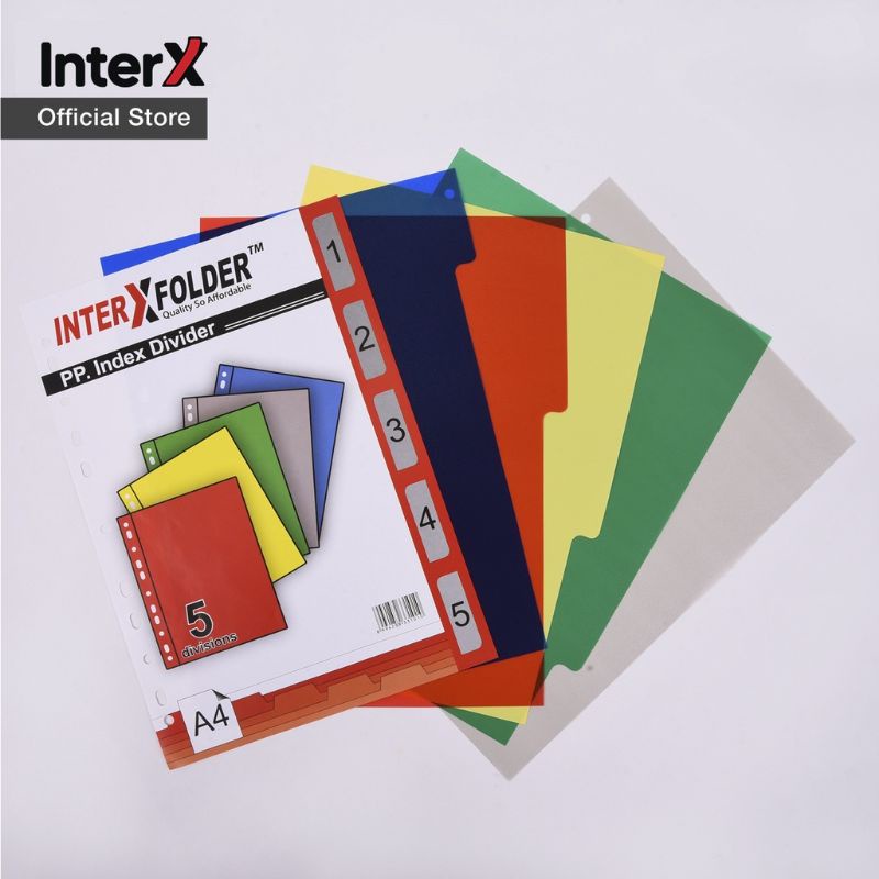 Jual Index Divider A4 Inter X 5 Tab / Pembatas Binder Ordner | Shopee ...