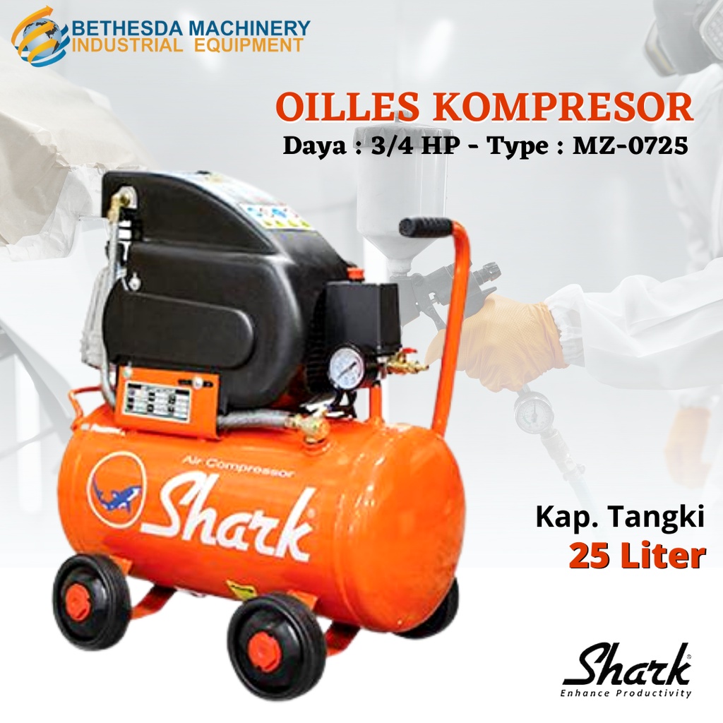 Jual Kompresor Udara mini 3/4 HP Portable + Dinamo Motor / Shark Air ...