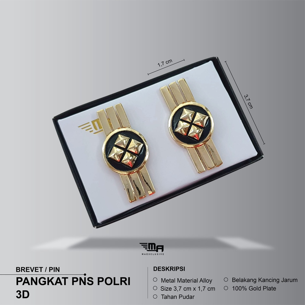 Jual PIN PANGKAT PNS POLRI 3D PDH BRIVET BREVET WING PIN PANGKAT PNS ...