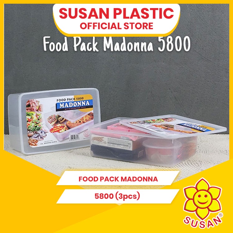 Jual (3PCS) - Food Pack Madonna 5800 - Kotak Makanan Bening - Food Box ...