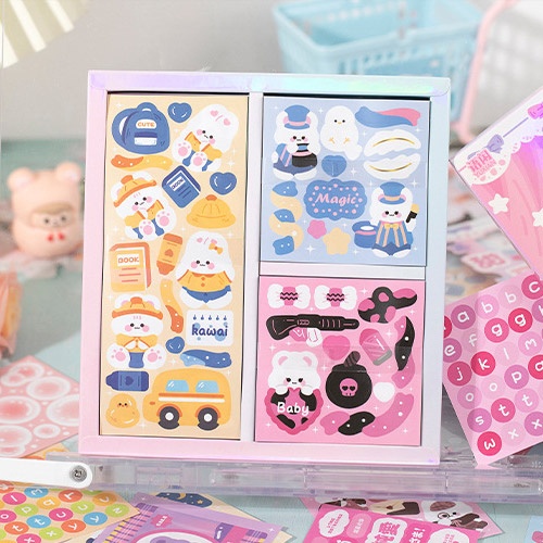 Jual shopwhop - 1 box 100 lembar Stiker Gambar Beruang Lucu Tema ...