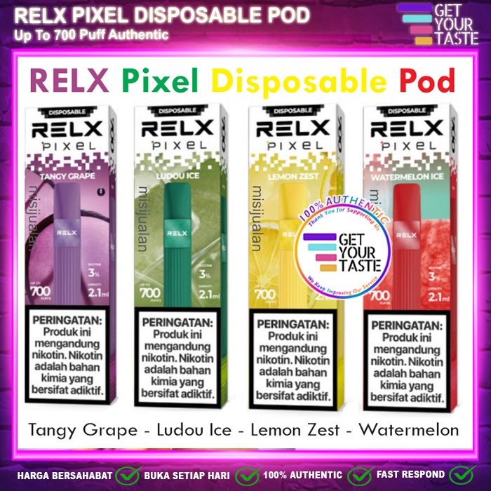 Jual RELX Pixel Disposable Pod 700 Puffs Authentic | Shopee Indonesia