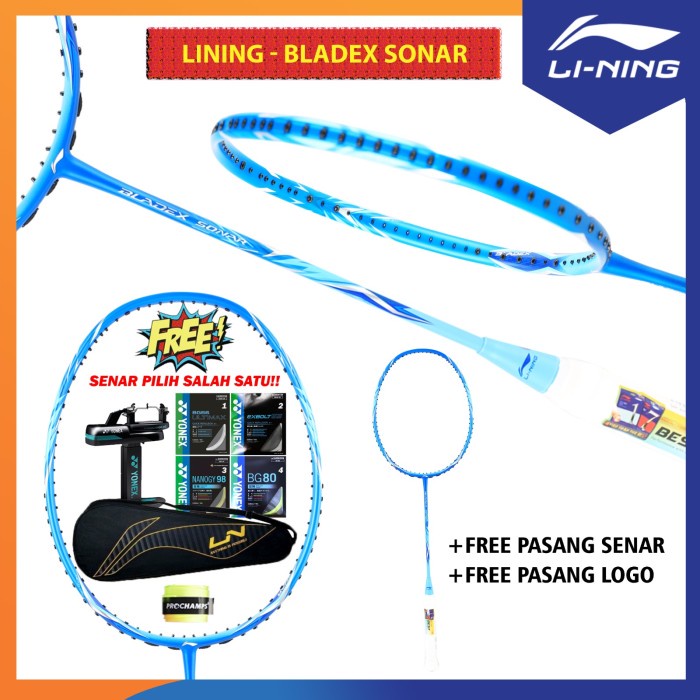 Jual RAKET BADMINTON LINING BLADEX / BLADE X SONAR- BLUE ORIGINAL ...