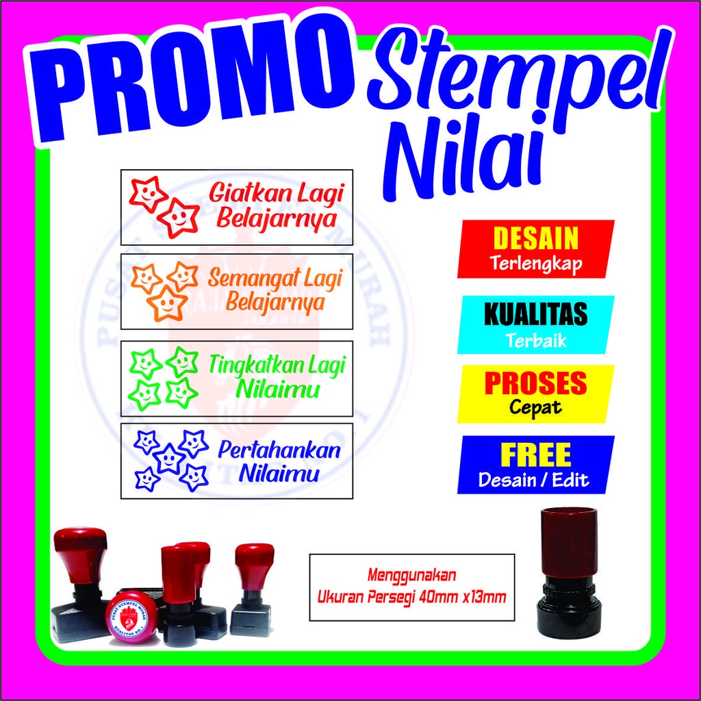 Jual Stempel Penilaian (1SET) TK / PAUD / SD Costum Pilihan Model ...