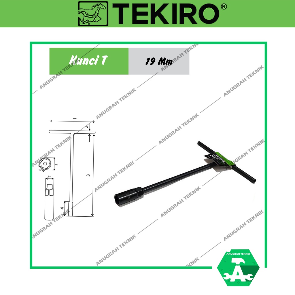 Jual Tekiro Kunci Sok T / Kunci T Panjang Type Wrench 19 MM Tekiro Harga Satuan Termurah ...