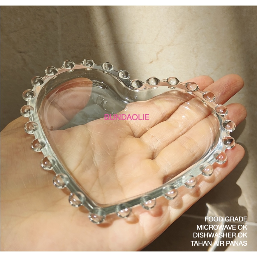 Jual Dessert Plate Heart Pisin Kaca Mini Bentuk Hati Aesthetic ...