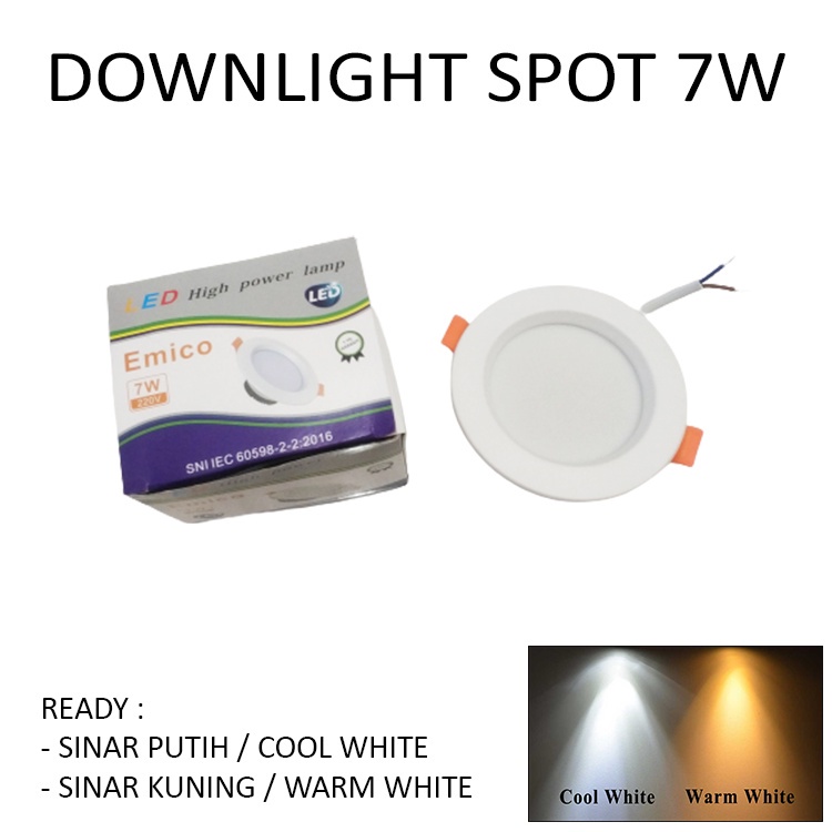 Jual Lampu LED Downlight Lamp 7 Watt Panel Light Lampu Plafon | Shopee ...