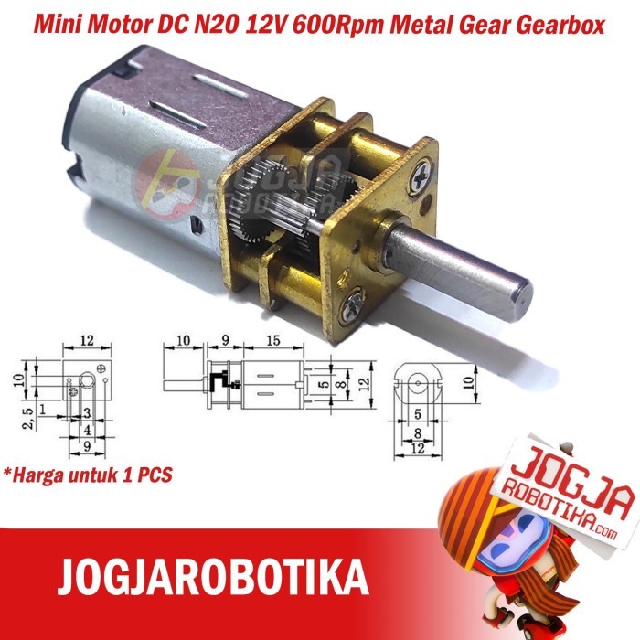 Jual Mini Motor DC N20 12V 500Rpm Metal Gear Gearbox 500 rpm | Shopee ...