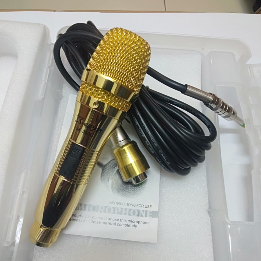 Jual Microphone Kabel Super Peka X-sys SK-980 Gold | Shopee Indonesia