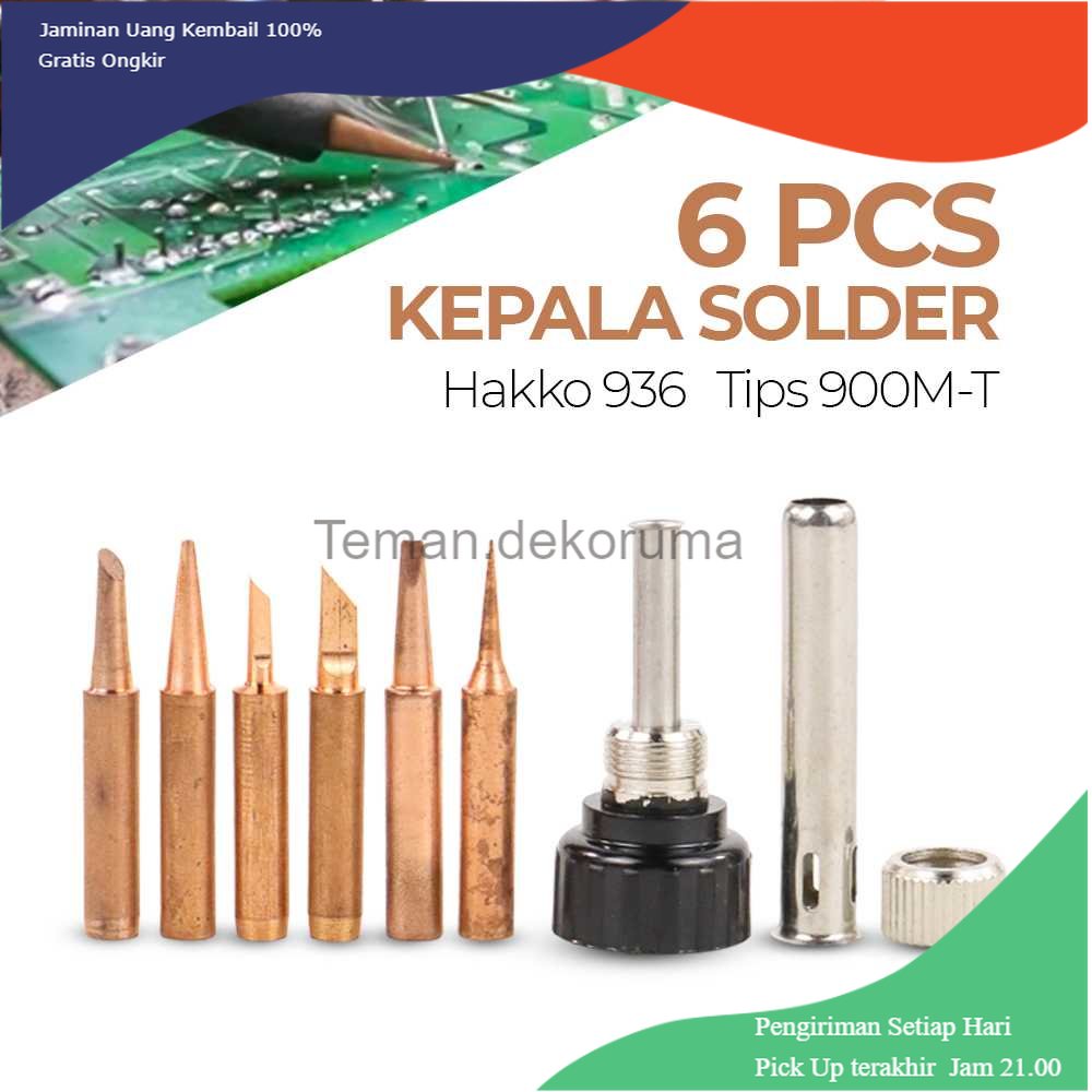 Jual TD - SKL Taffware Set Mata Solder Iron Tip Nonmagnetic Hakko 936 900M-T 6 PCS - 556 ...