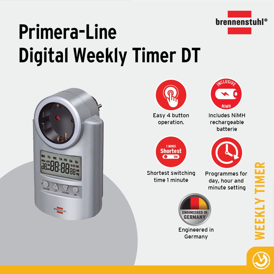 Jual Brennenstuhl Primera Line Digital Weekly Timer DT / Stop Kontak ... Jual Brennenstuhl Primera Line Digital Weekly Timer DT / Stop Kontak ...