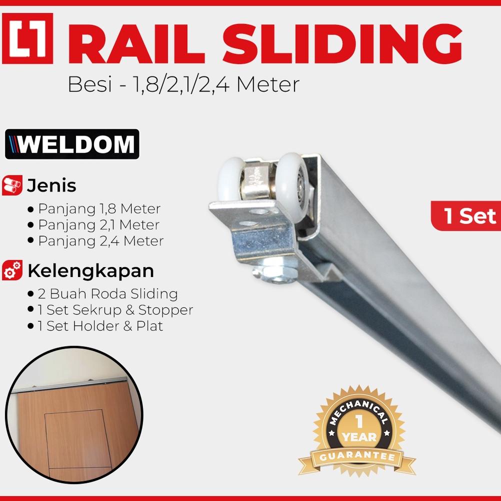 Jual Rail Sliding Rel Pintu Geser Gantung Galvanis 1 Set Komplit - Weldom | Shopee Indonesia