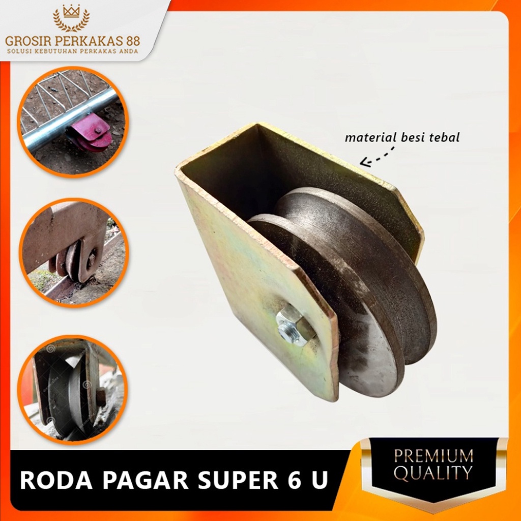Jual Roda Pagar Besi Rumah Pintu Gerbang Baja 6cm U Super | Shopee ...