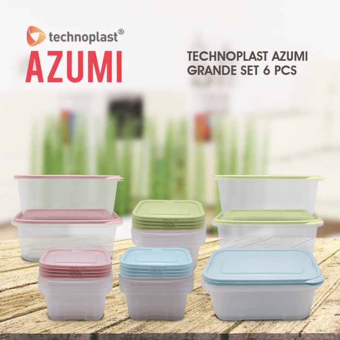 Jual TECHNOPLAST New Azumi Grande Set Of 6Pcs | Sealware Penyimpanan ...
