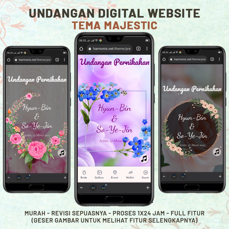 Jual Undangan Digital Pernikahan Majestic | Undangan Website Pernikahan ...