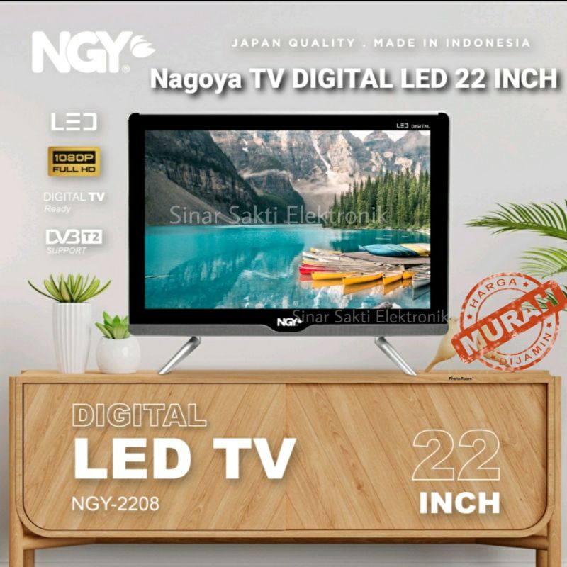 Jual TV Led Nagoya Digital 22 inch 22" 24" 24 Inch Murah 22Inch HDMI ...